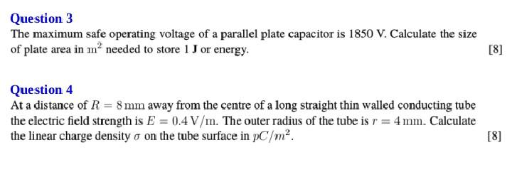 Solved Question 3 The maximum safe operating voltage of a | Chegg.com