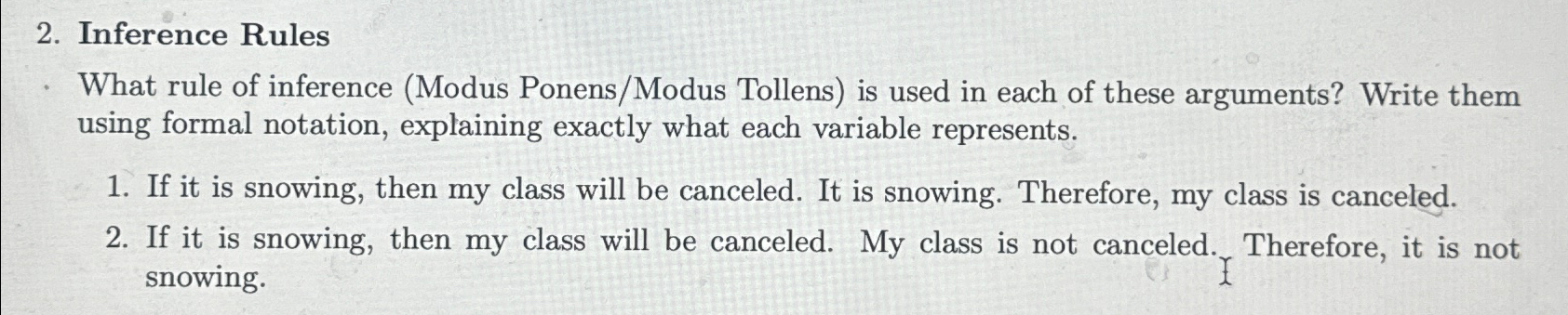 Solved Inference RulesWhat rule of inference (Modus | Chegg.com