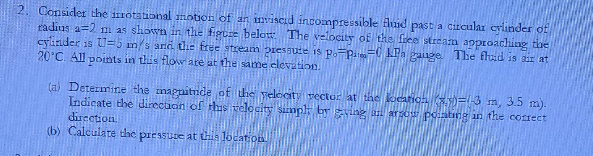 Solved Consider the irrotational motion of an inviscid | Chegg.com