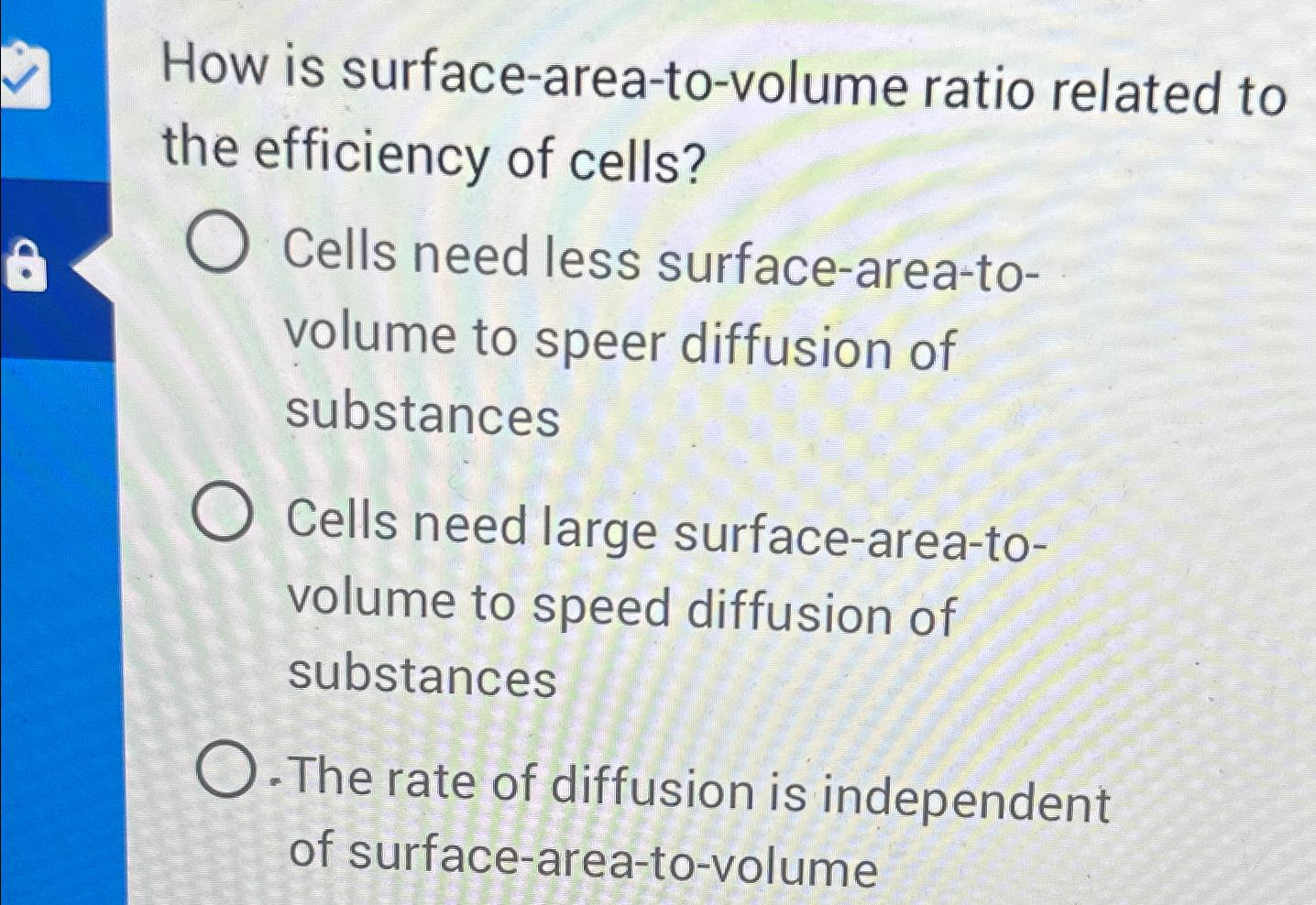 Solved How is surface-area-to-volume ratio related to the | Chegg.com