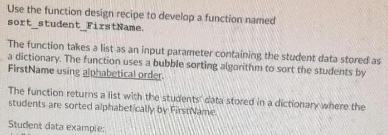 Solved Use the function design recipe to develop a function | Chegg.com