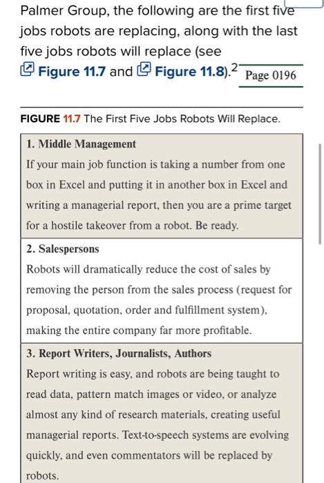 Solved Chapter 11 Case: Robots Took My Job Robots Took My | Chegg.com