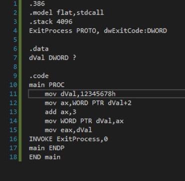 Solved . 386 .model flat, stdcal1 . stack 4096 ExitProcess | Chegg.com