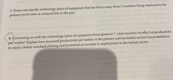 Solved 7. Name one specific technology/piece of equipment | Chegg.com