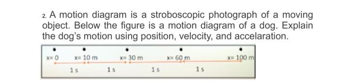 Solved 2. A motion diagram is a stroboscopic photograph of a | Chegg.com
