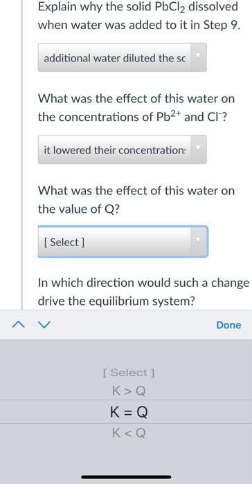 Solved Explain why the solid PbCl2 dissolved when water was | Chegg.com