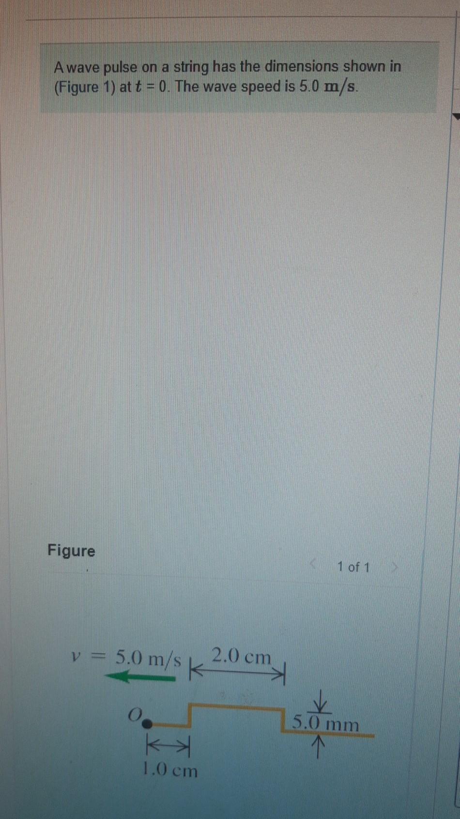 Awave pulse on a string has the dimensions shown in | Chegg.com