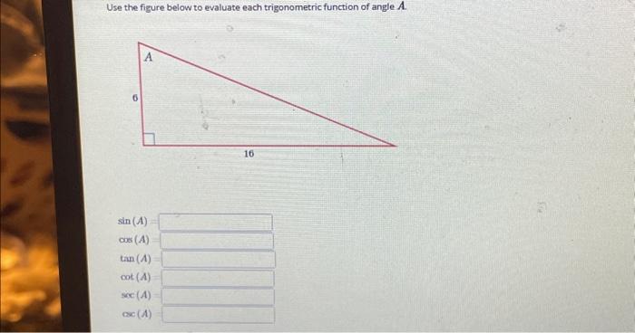 Solved Use the figure below to evaluate each trigonometric | Chegg.com