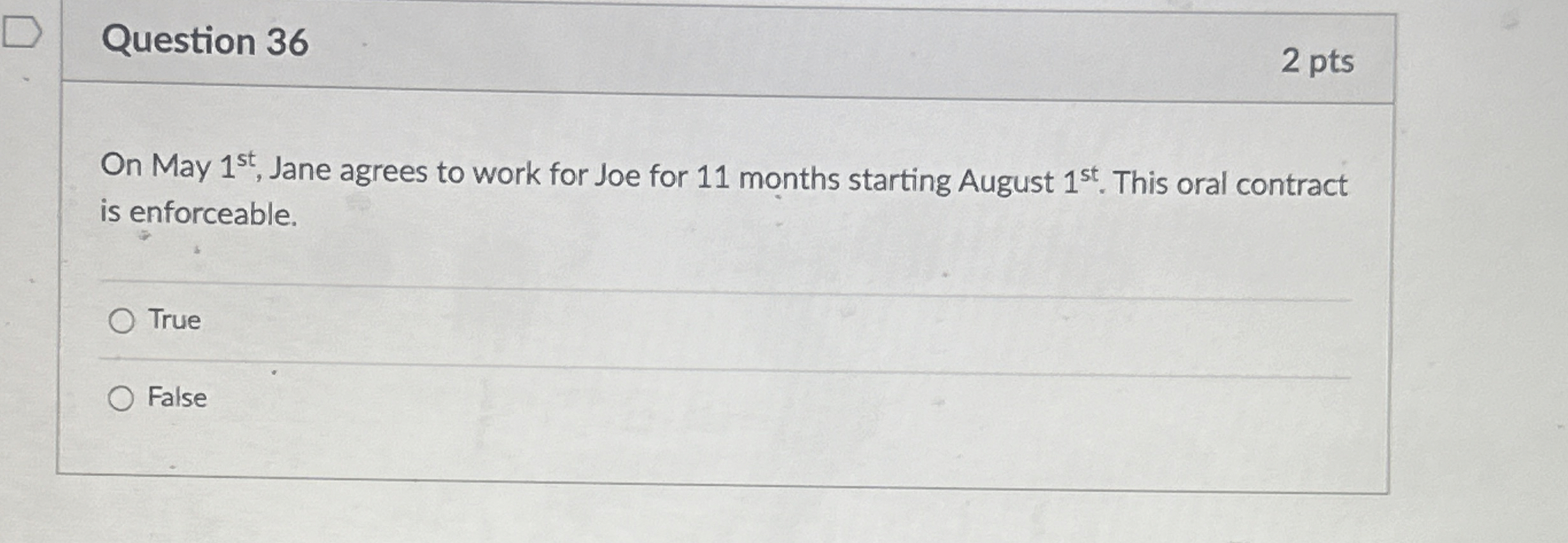 Solved Question 362 ﻿ptsOn May 1st , ﻿Jane agrees to work | Chegg.com