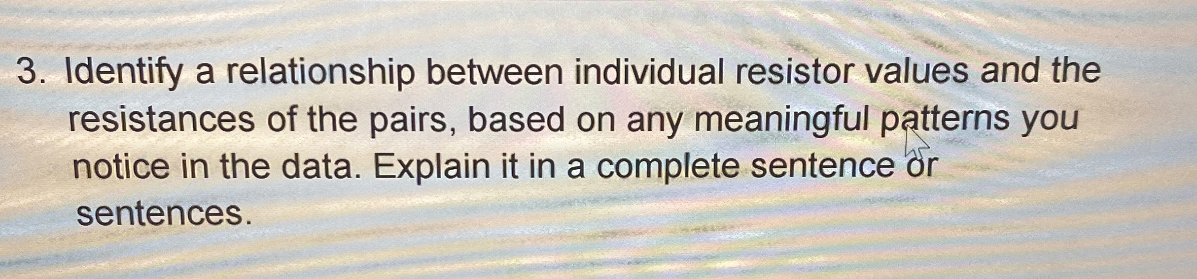 Solved Identify a relationship between individual resistor | Chegg.com