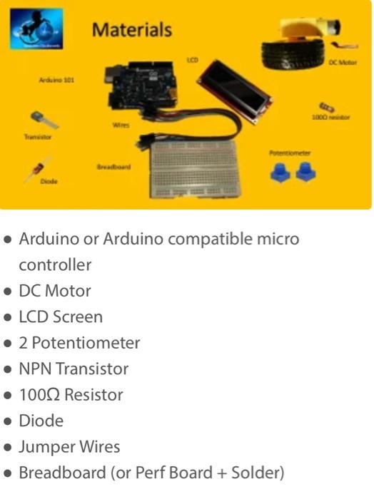 Solved Motor + LCD + ARDUINO Motor with Speed Dial Control | Chegg.com
