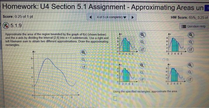 Solved Homework: U4 Section 5.1 Assignment - Approximating | Chegg.com