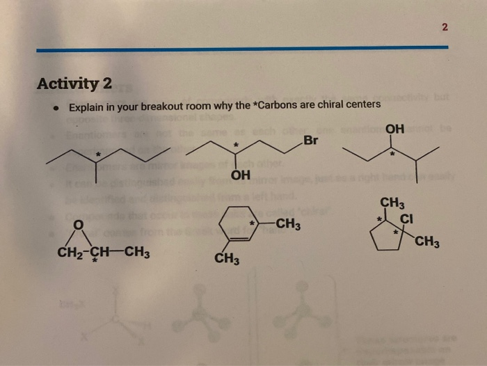 Solved Activity 1 • Identify chiral carbons in straight | Chegg.com