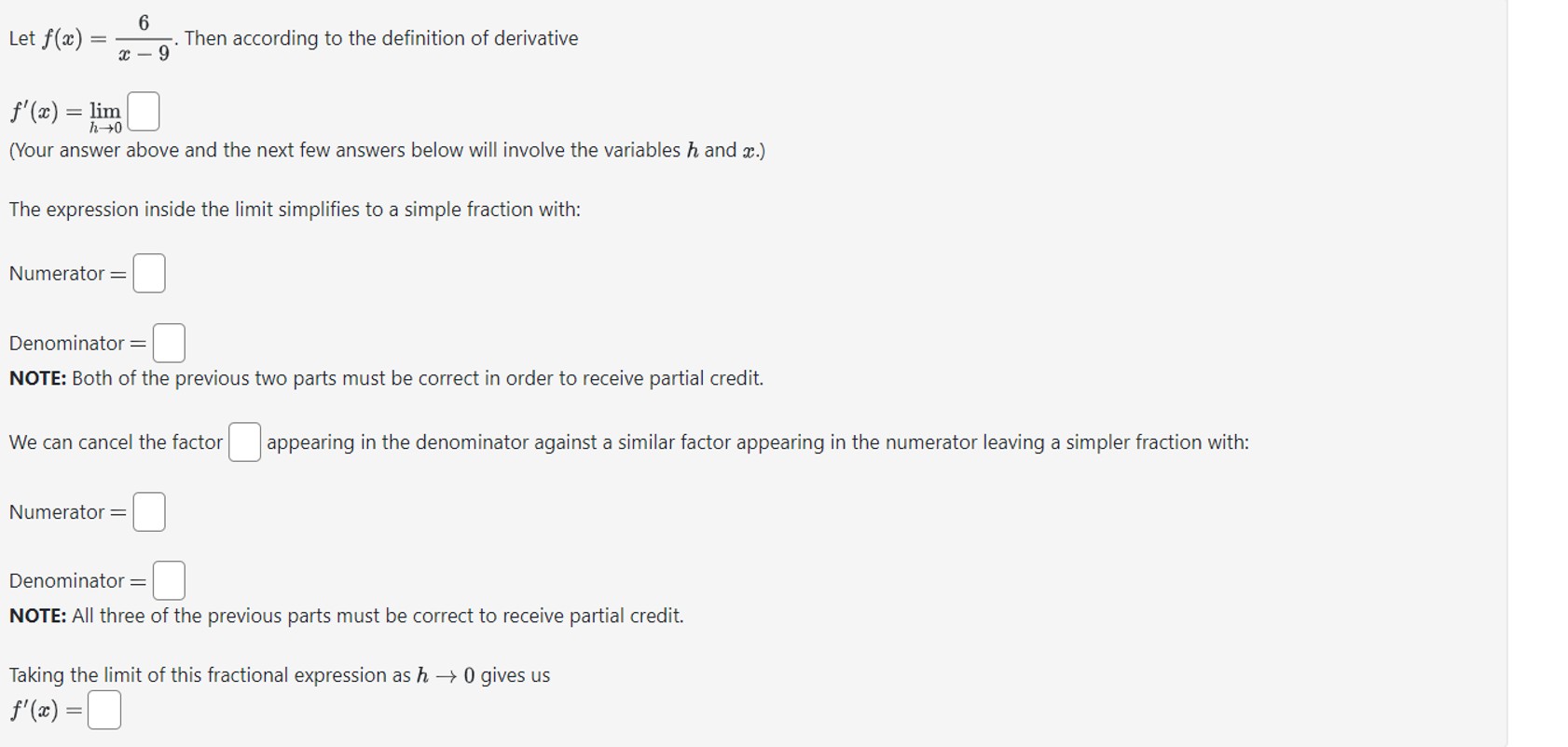 Solved Let f(x)=6x-9. ﻿Then according to the definition of | Chegg.com
