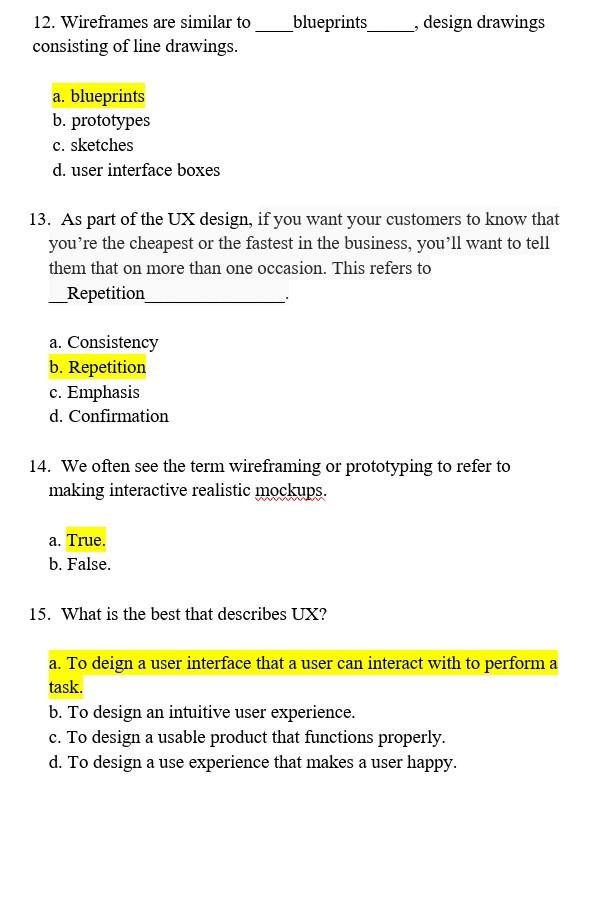 Solved blueprints design drawings 12. Wireframes are similar | Chegg.com