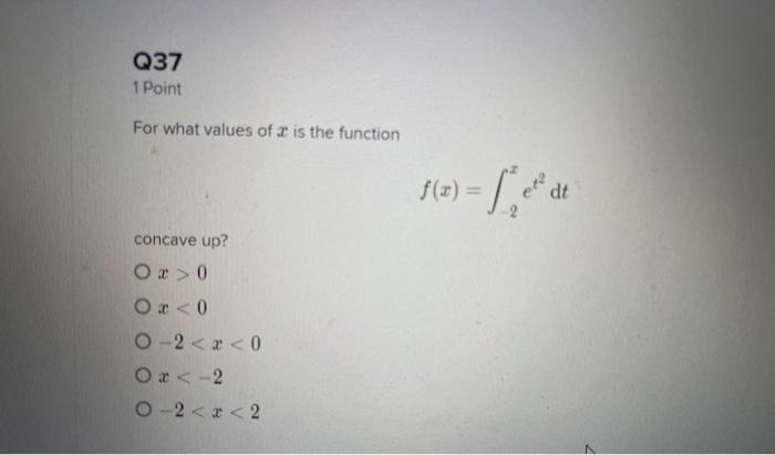 Solved Q37 1 Point For what values of is the function f(x) = | Chegg.com