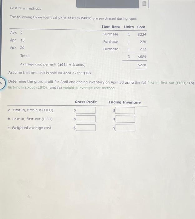 Solved Cost flow methods The following three identical units | Chegg.com