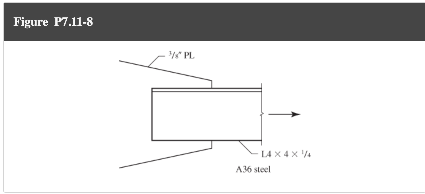 Solved 7.11-8 ﻿Use LRFD and design a welded connection to | Chegg.com