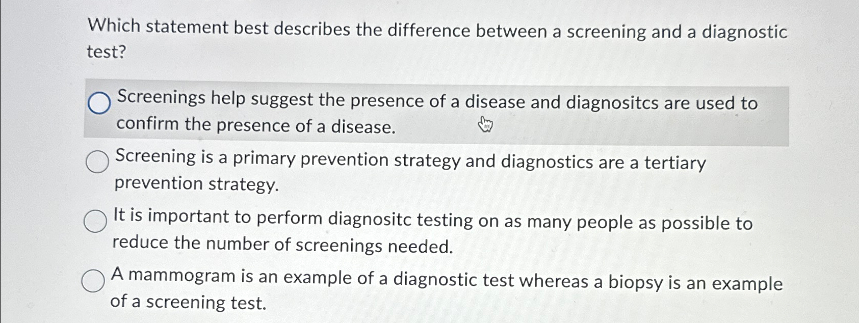 Solved Which statement best describes the difference between | Chegg.com