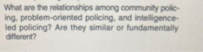 What are the relationships among community policing, | Chegg.com