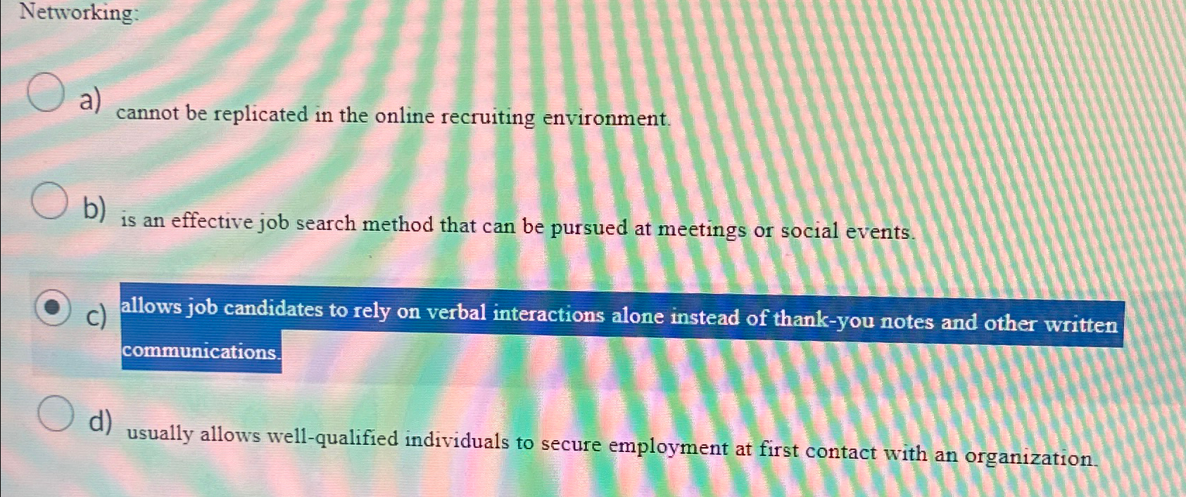 Solved Networking:a) ﻿cannot be replicated in the online | Chegg.com