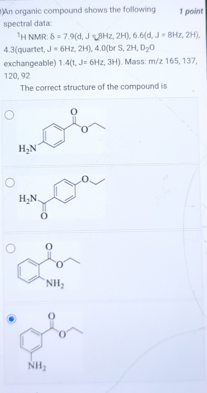 Solved An organic compound shows the following1 | Chegg.com
