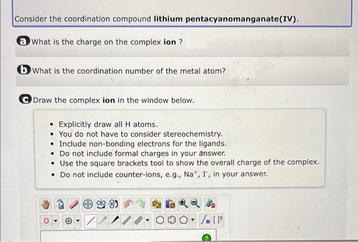 Solved Consider the coordination compound | Chegg.com