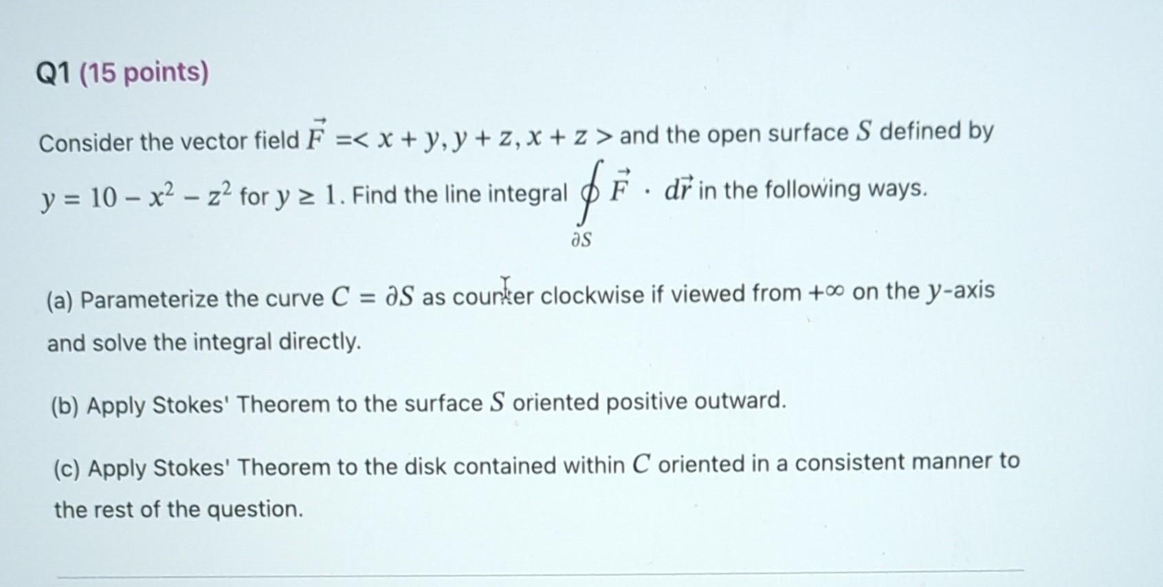 Solved Consider the vector field F= and the open surface S | Chegg.com