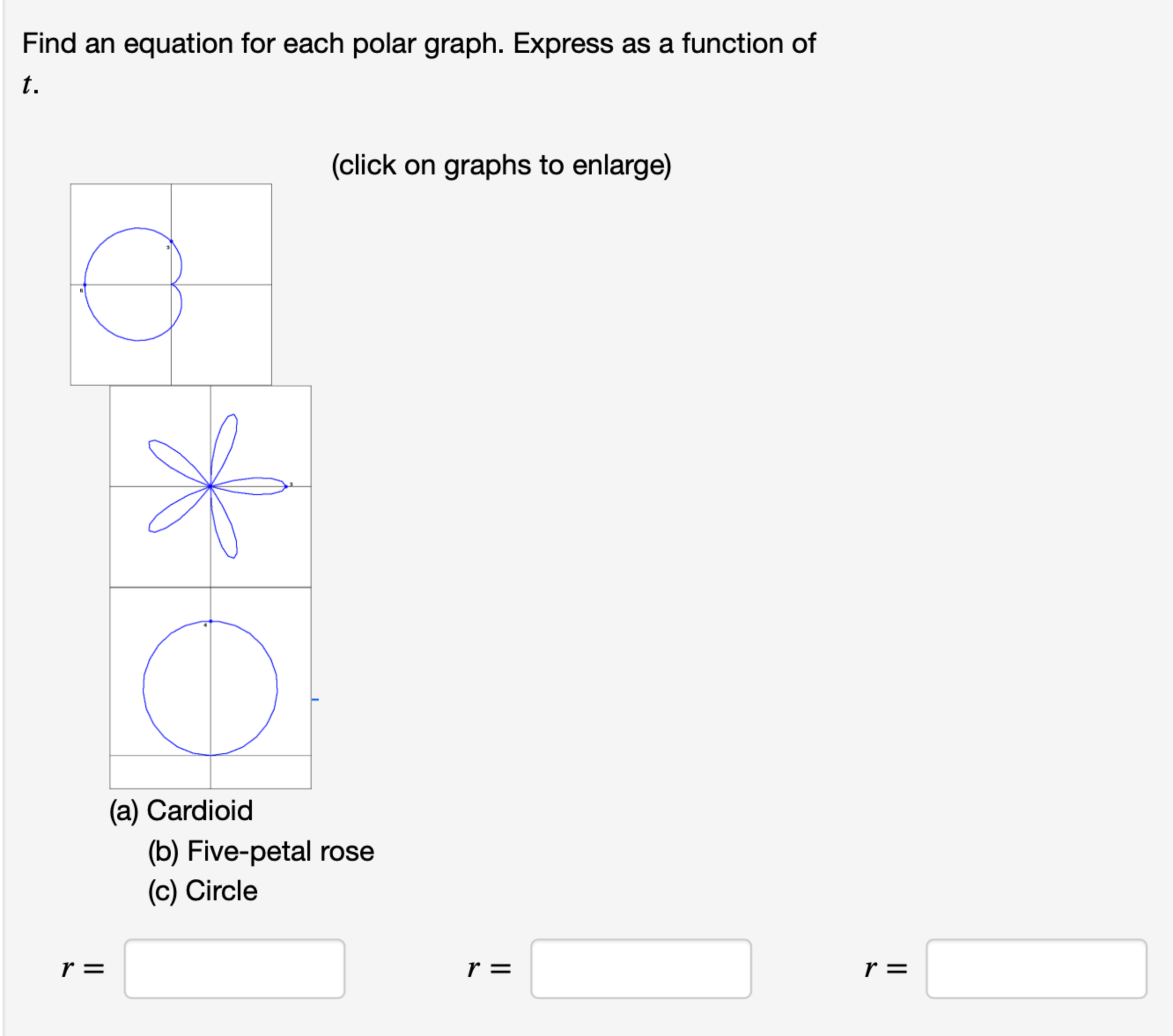 Solved Find an equation for each polar graph. Express as a | Chegg.com