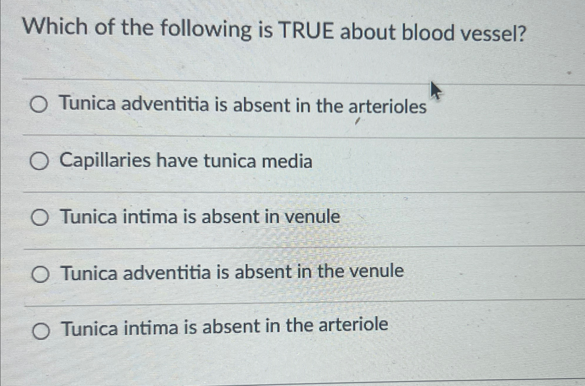 Solved Which of the following is TRUE about blood | Chegg.com