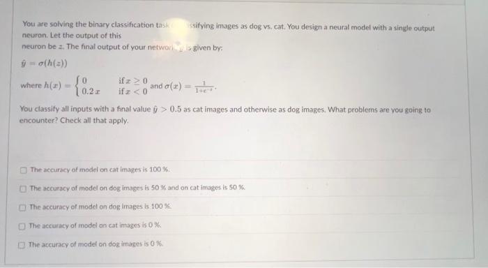 Solved You Are Solving The Binary Classification Task 