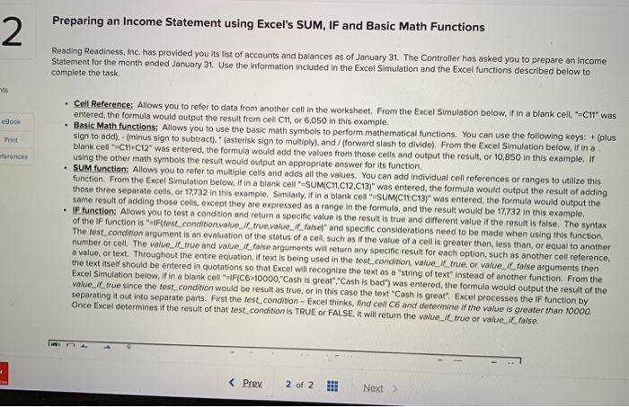 Solved Preparing an Income Statement using Excel's SUM, IF | Chegg.com