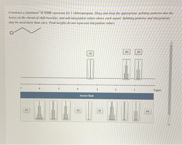 Solved Construct a simulated 'H NMR spectrum for | Chegg.com
