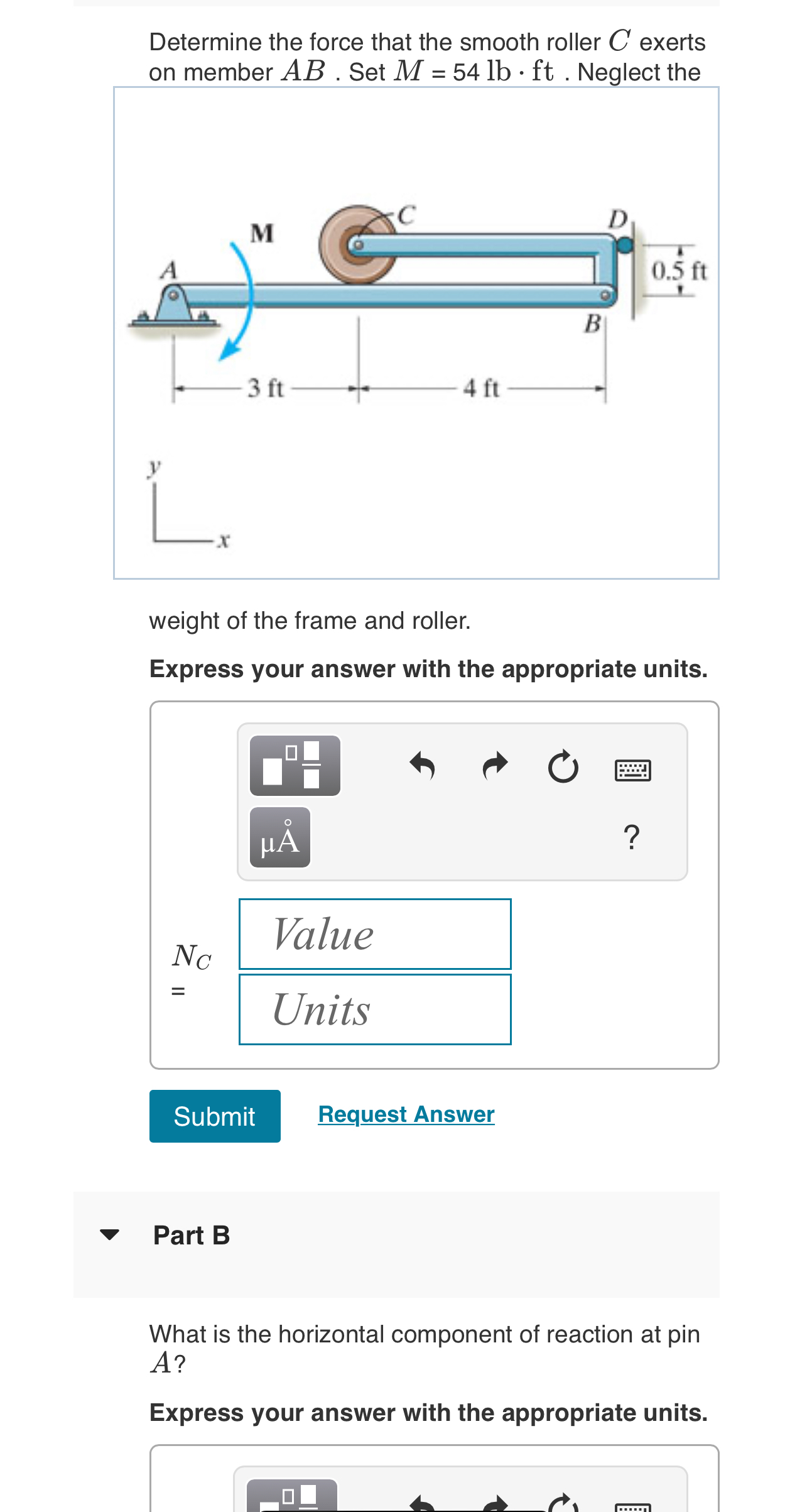 Solved Determine The Force That The Smooth Roller C