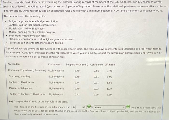 Solved Freelance reporter Irwin Fletcher is examining the | Chegg.com