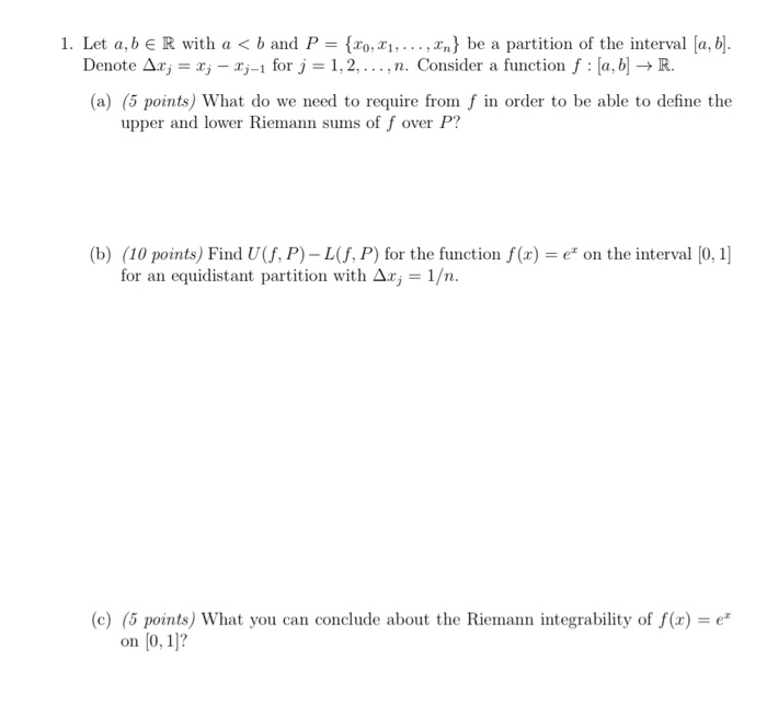 Solved 1. Let a, b E R with a