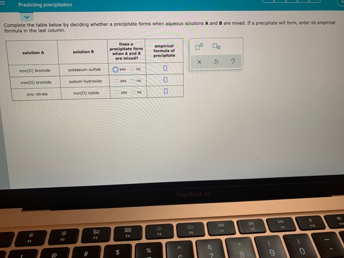Solved Predicting precipitation Complete the table below by | Chegg.com