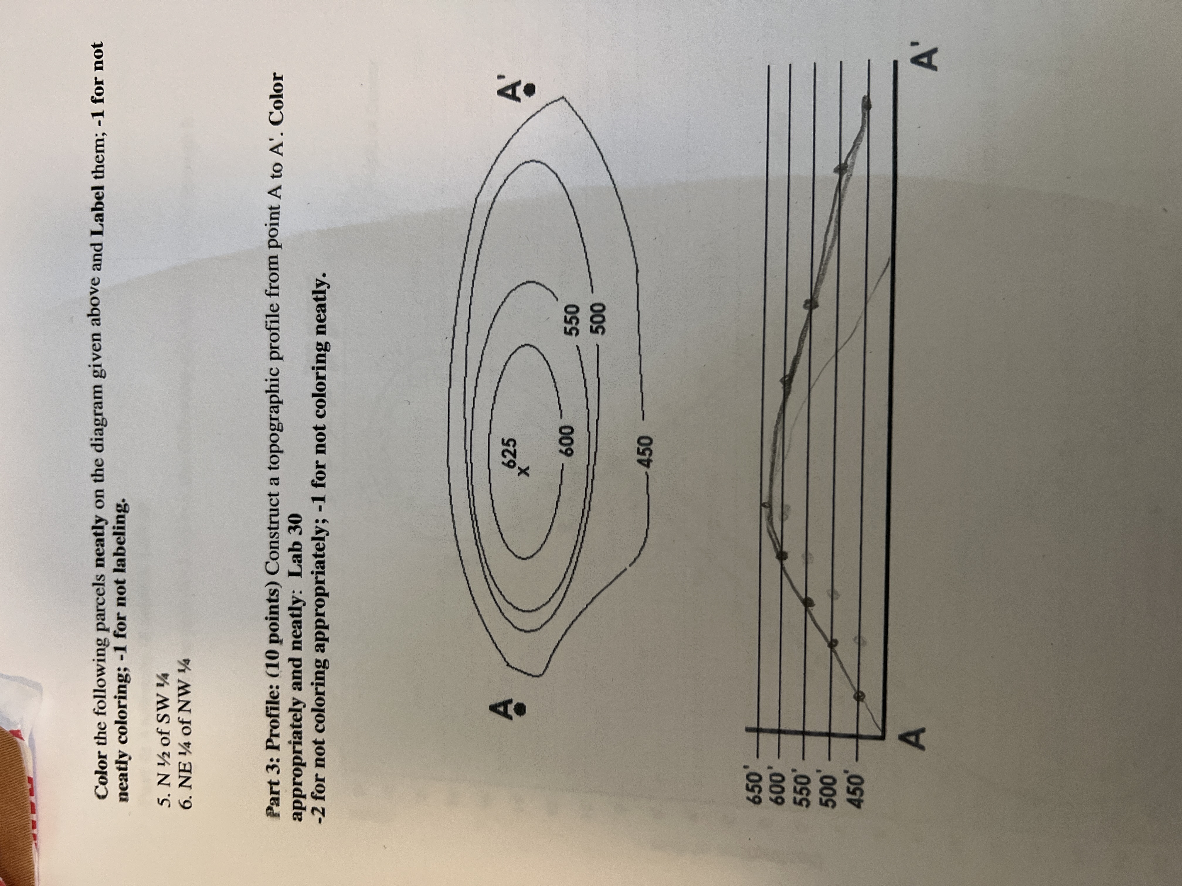 Solved Color the following parcels neatly on the diagram | Chegg.com
