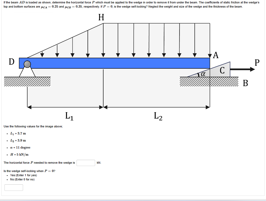 Solved If the beam AD ﻿is loaded as shown, determine the | Chegg.com