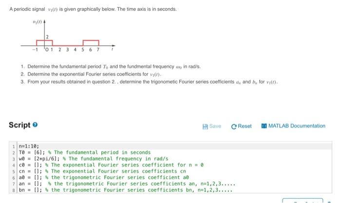Solved A periodic signal vi(t) is given graphically below. | Chegg.com