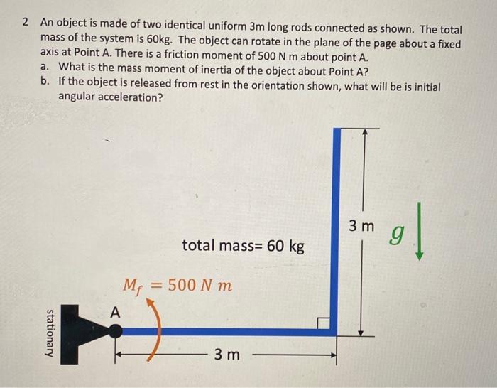 Solved An object is made of two identical uniform 3 m long | Chegg.com