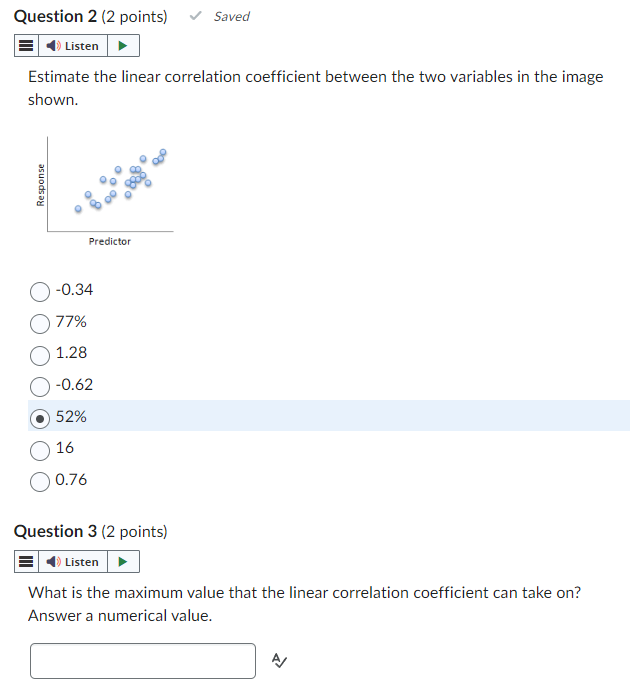 Solved Estimate the linear correlation coefficient between | Chegg.com