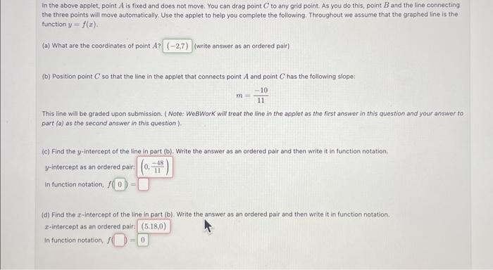 Solved In the above applet, point A is fixed and does not | Chegg.com