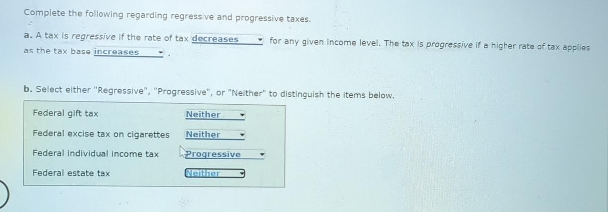 Solved Complete the following regarding regressive and | Chegg.com