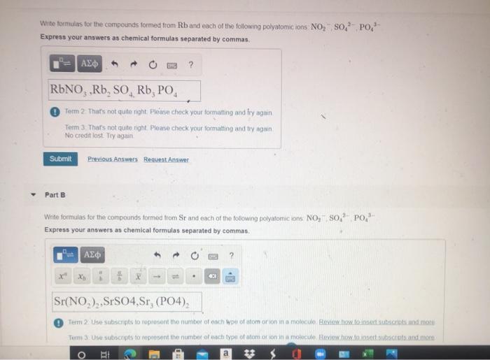 Solved Write formules for the compounds formed from Rb and | Chegg.com