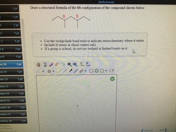 Solved [References] Draw a structural formula of the SS | Chegg.com