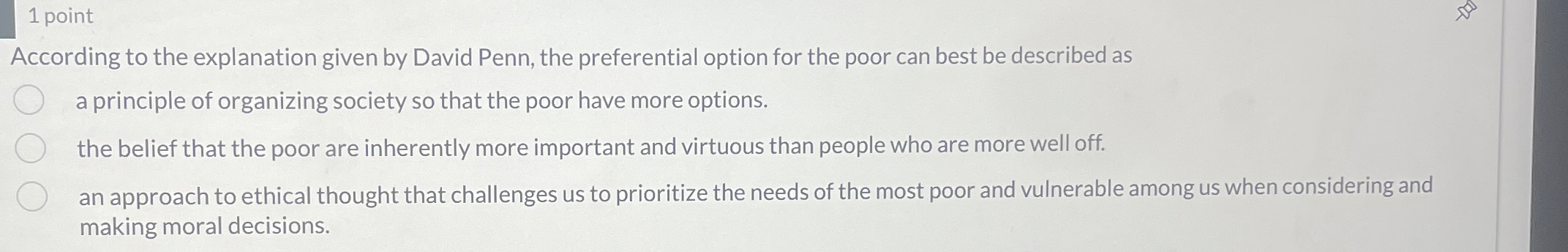 Solved 1 ﻿pointAccording to the explanation given by David | Chegg.com