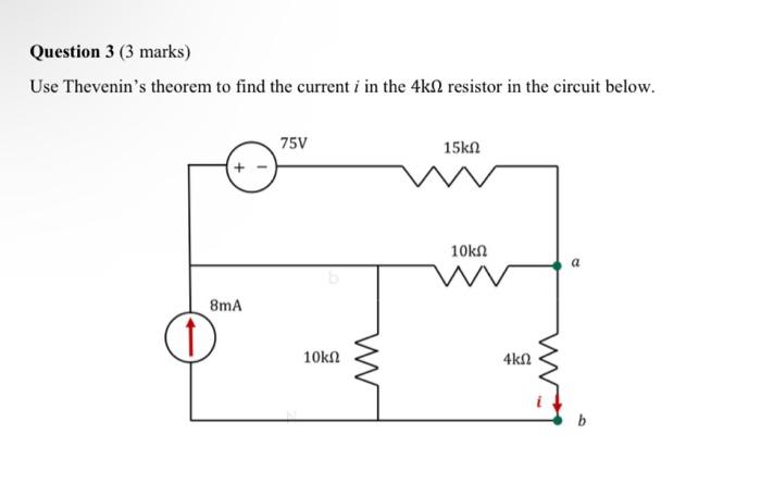 Solved Use Thevenin's theorem to find the current i in the | Chegg.com