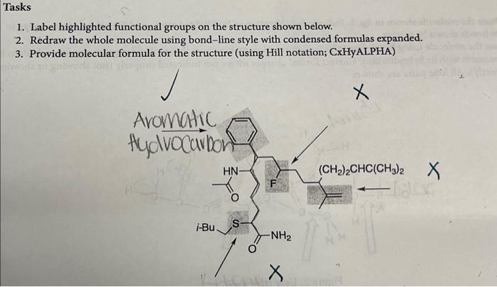 Solved Tasks 1. Label highlighted functional groups on the | Chegg.com