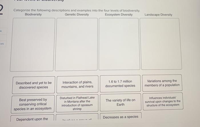 Solved Categorize the following descriptions and examples | Chegg.com